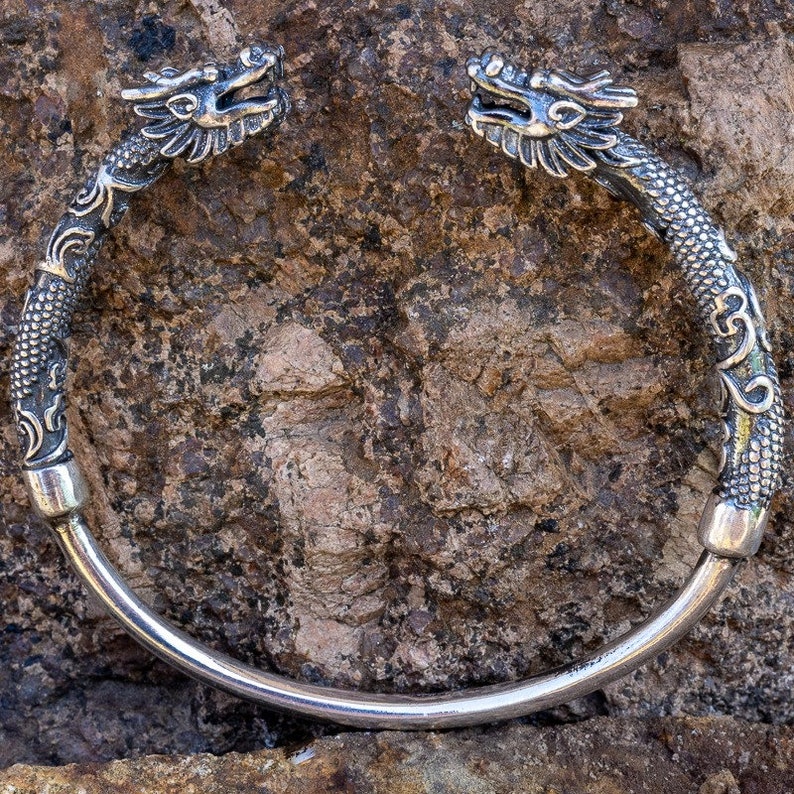 Beautiful details on our Dragon Head torc/torque handmade from | Etsy
