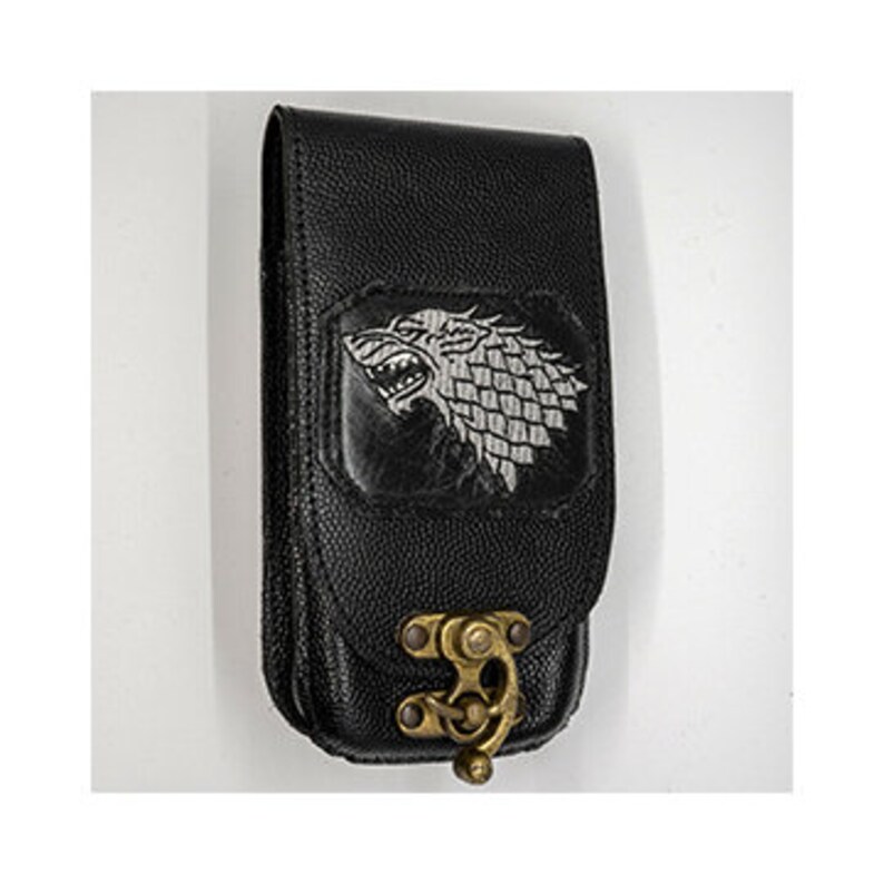 Leather Embroidered Wolf Mobile Cell Phone Pouch Stark Wolf | Etsy