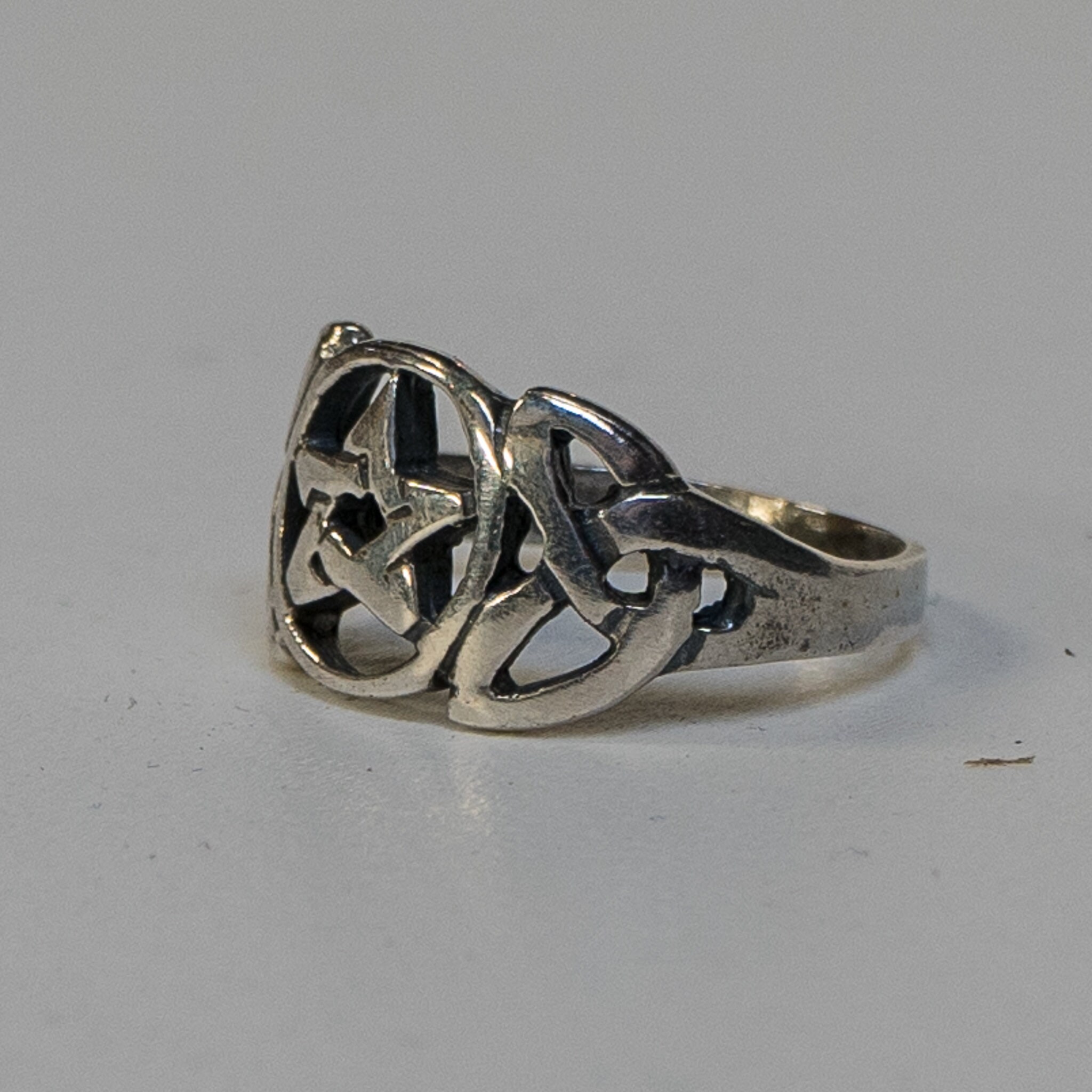 Pentagram Celtic Ring .925 solid sterling silver Pagan | Etsy