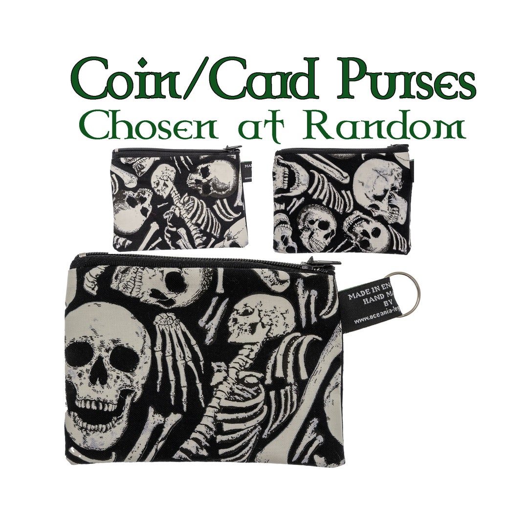 Glow in the Dark Skeleton and Skull Coin & Card Purse Handmade From ...