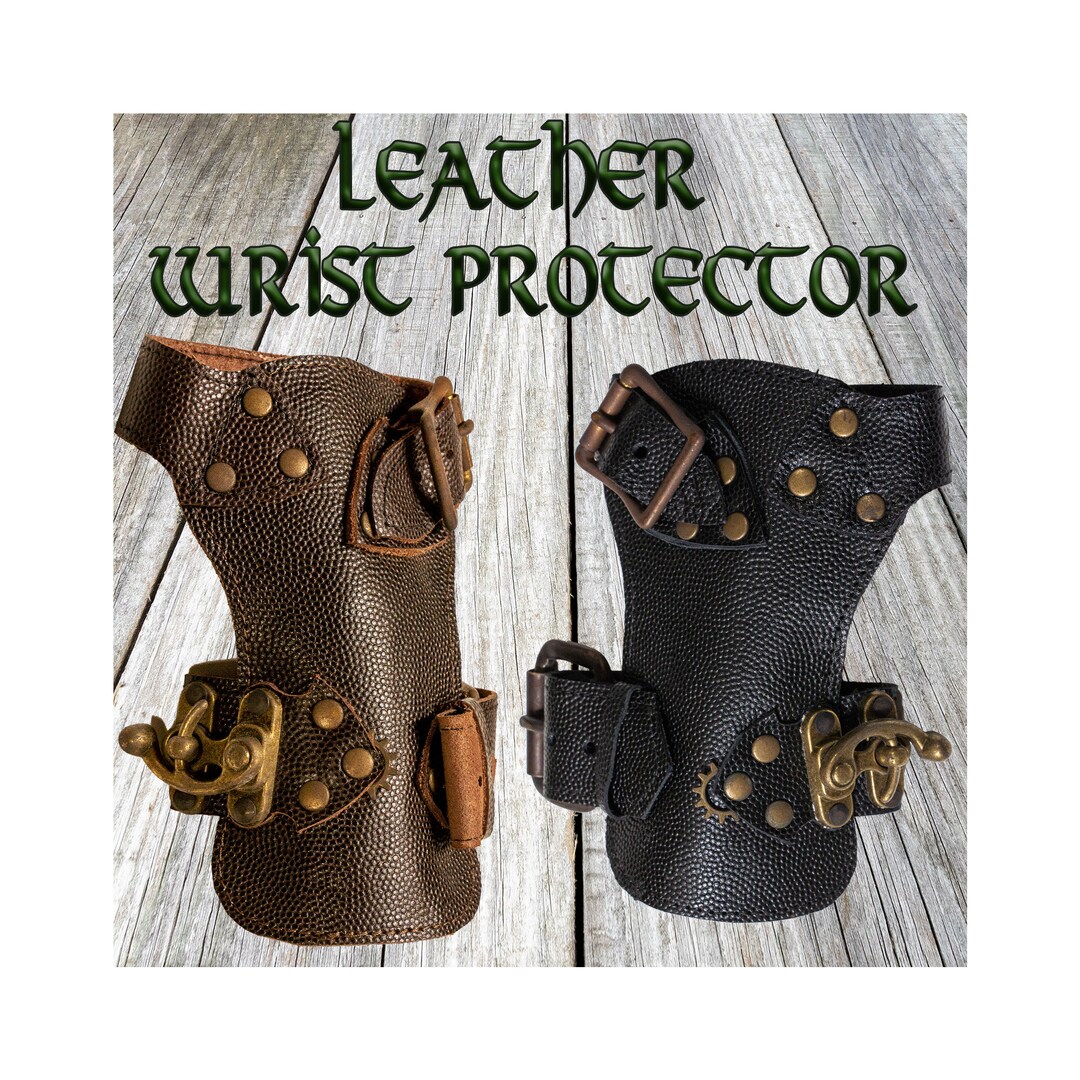Real Leather Arm Protector With Buckles. Wristband/wrist Cuff Bracelet ...