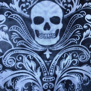 Metre Gothic Filigree Skull Designer Fabric From Timeless Treasures 100 ...
