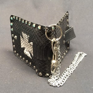 Genuine Real Leather Python and Sea Snake Skin Iron Cross Bi-fold ...