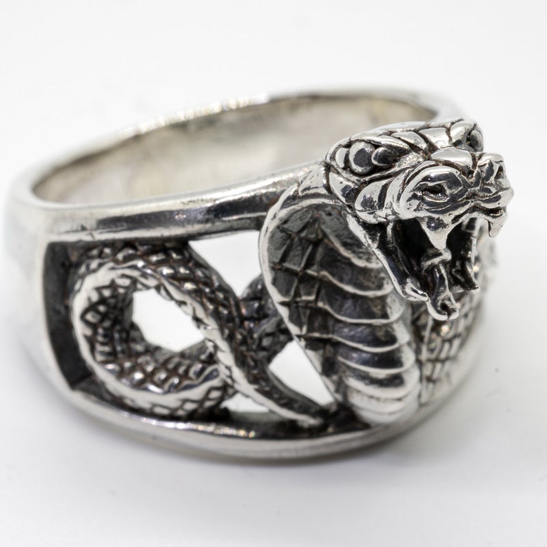 Cobra Ring .925 Solid Sterling Silver Snake Ring Reptile | Etsy