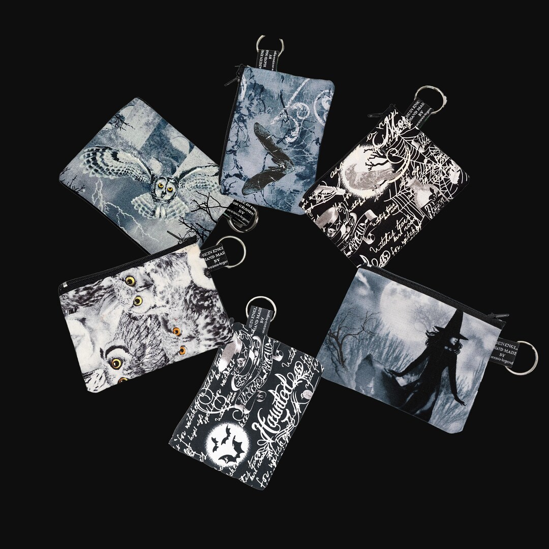 Great Gothic Designs With Witches, Owls, Bats & Skeletons Coin Purses ...