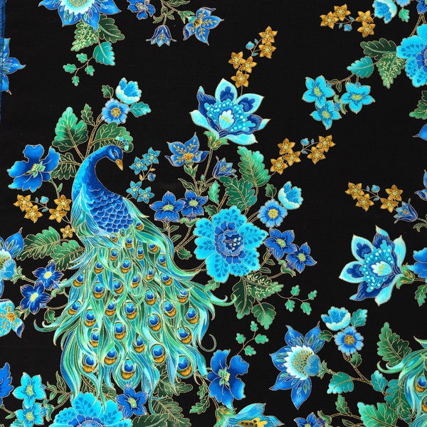 Peacock Fabric - Etsy