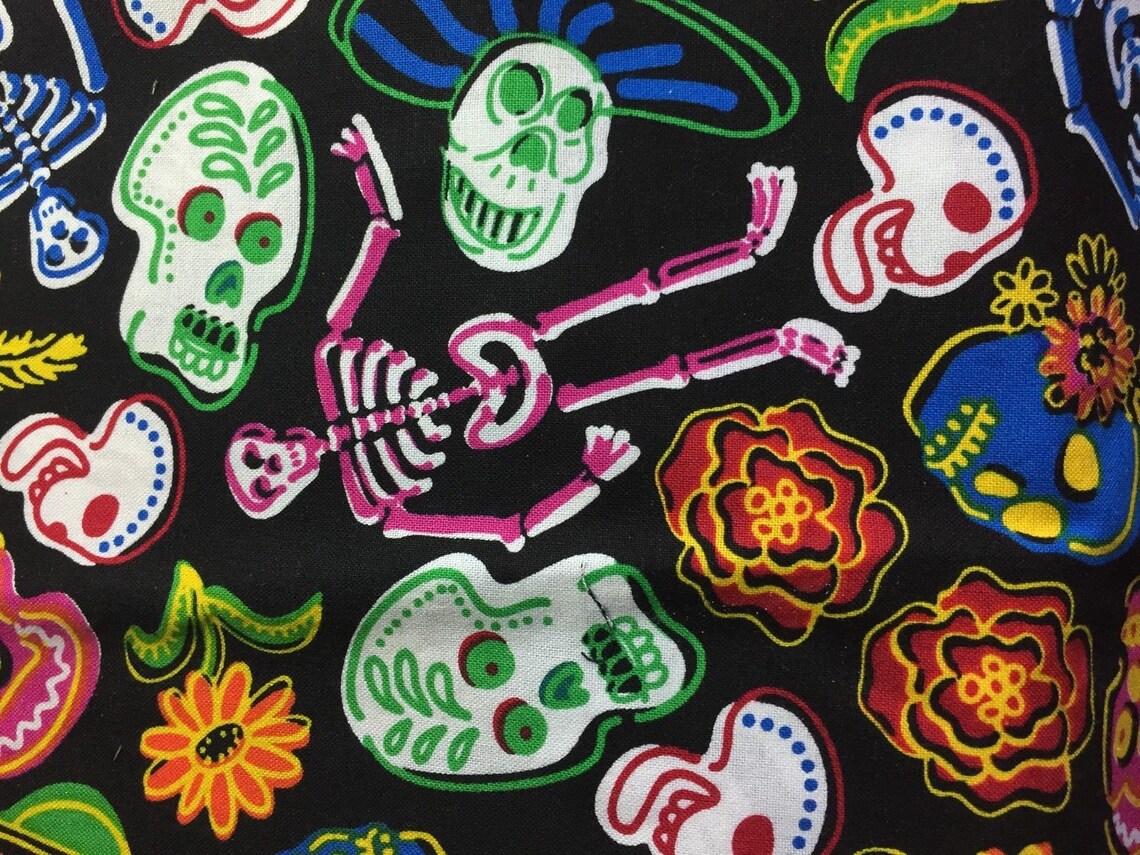 Day of the Dead Skull & Skeleton Bandana Biker Gothic Headband - Etsy