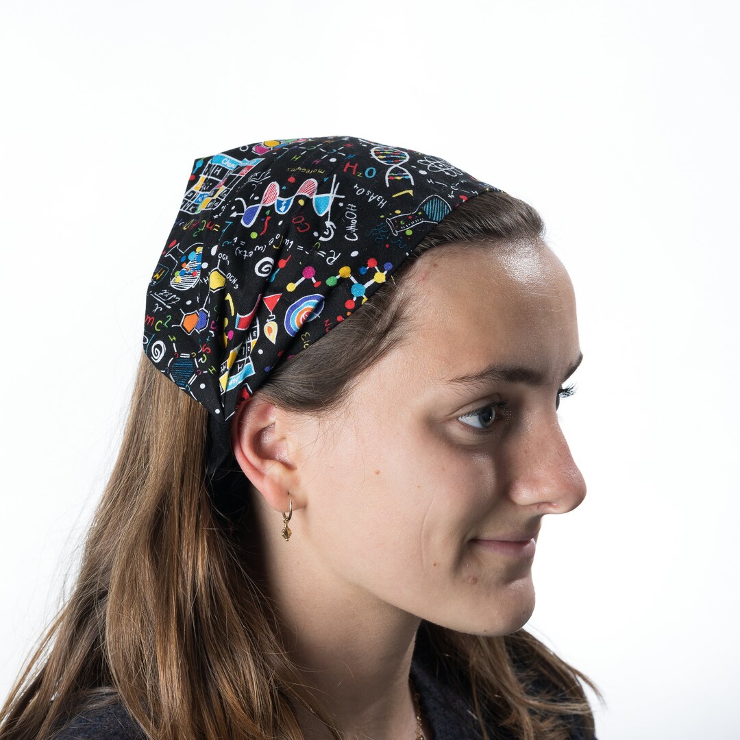 Science Design ~ Elasticated Headband Handmade From 100% Cotton Fabric ...