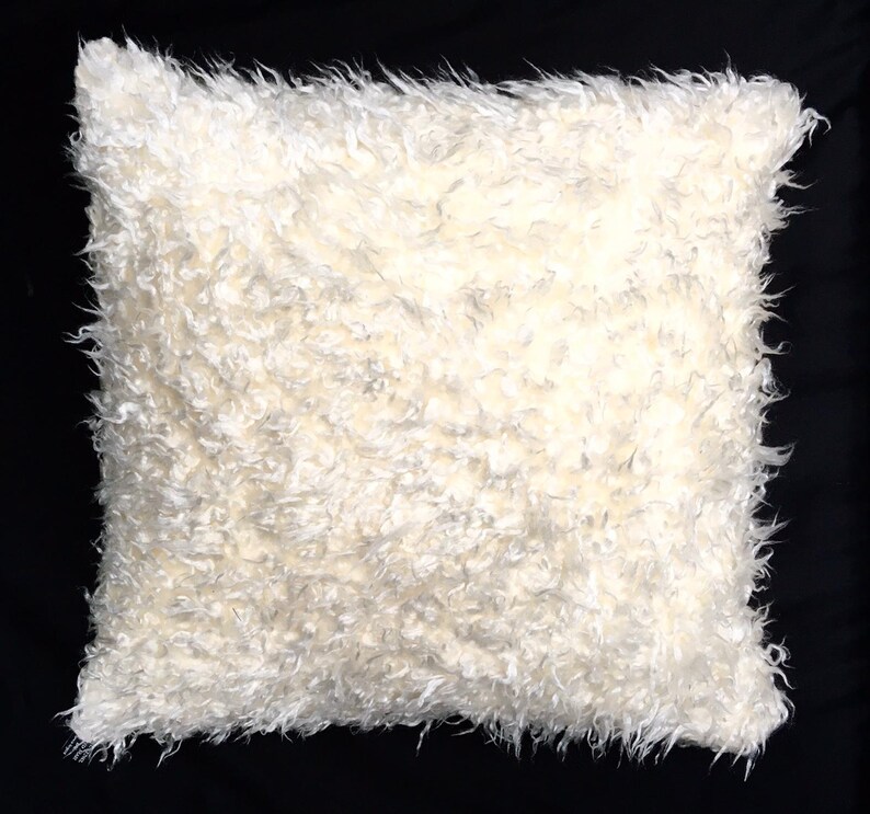 Beautiful & Soft Curly Lamb Faux Fur Fluff Cushion Cover Great Fun ...