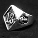 Diamond 13 Skull Ring .925 Solid Sterling Silver Metal, Biker, Pagan ...