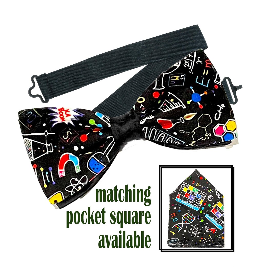Science Themed Bow Tie & Pocket Square Perfect Accessory for Weddings ...