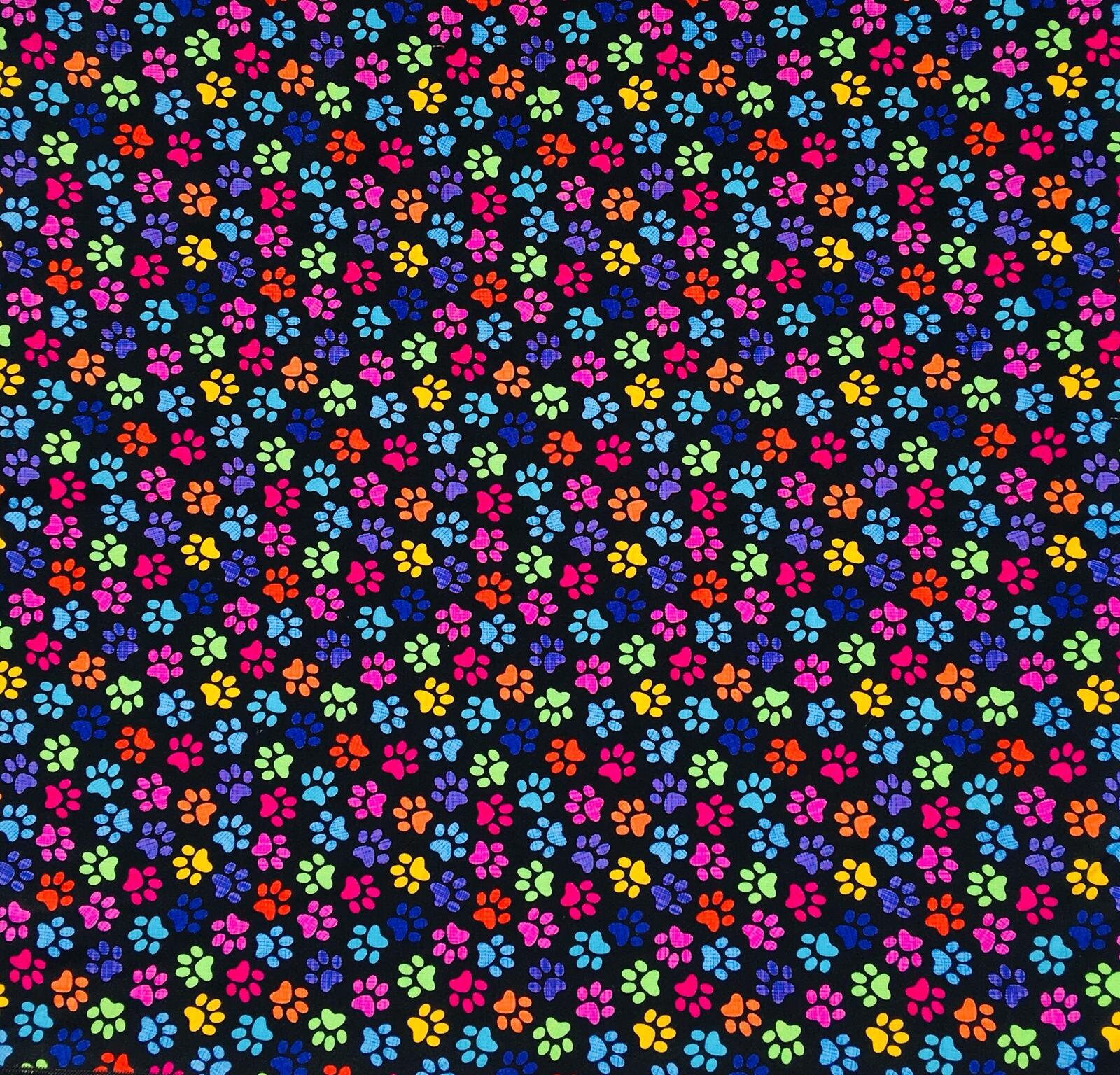 Fun Funky Bright Paw Prints Designer Fabric by Timeless - Etsy UK