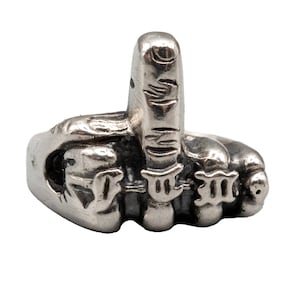 FTW Middle Finger Ring .925 Solid Sterling Silver - Etsy