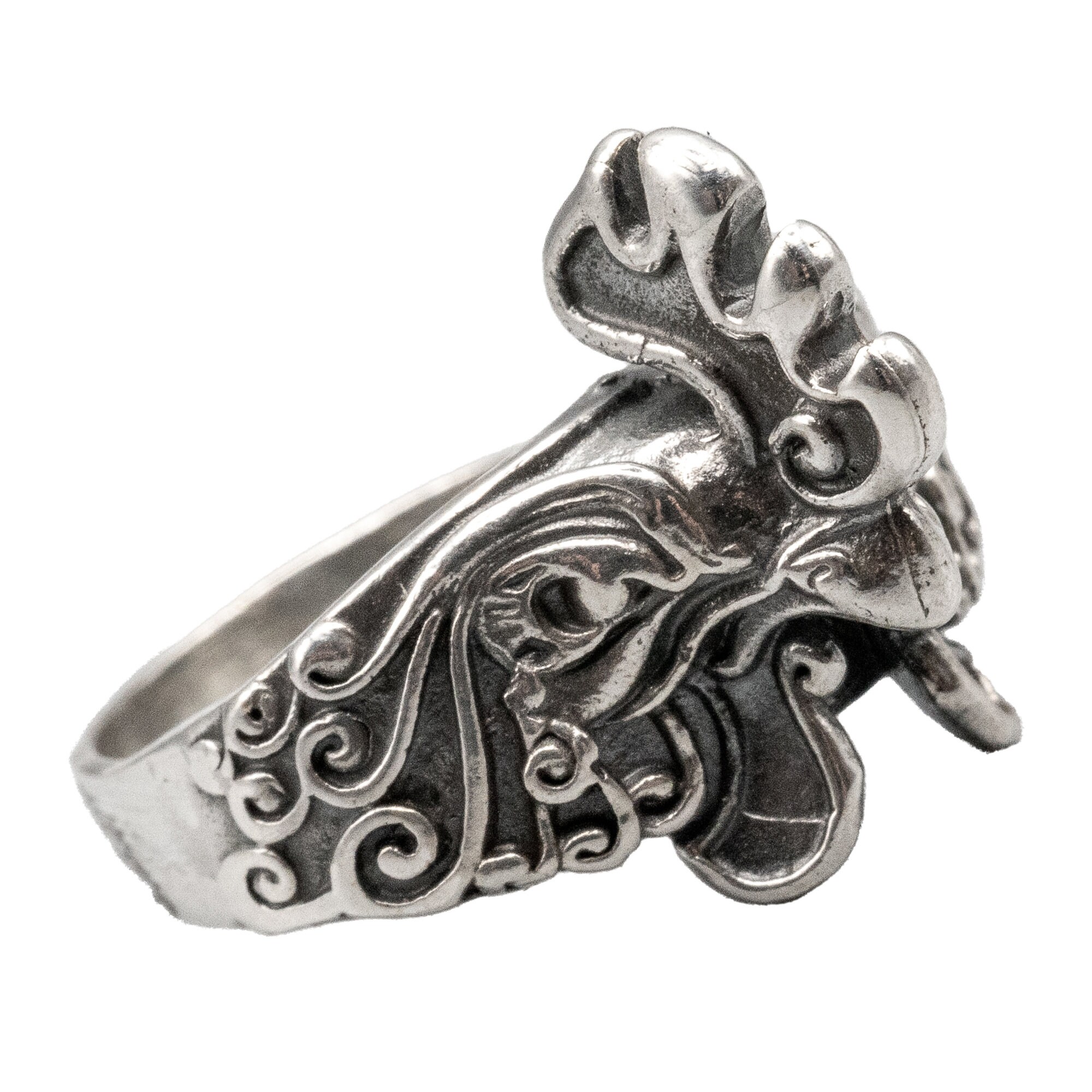 Chicken Head Ring .925 Solid Sterling Silver. Fun Ring With Lovely ...