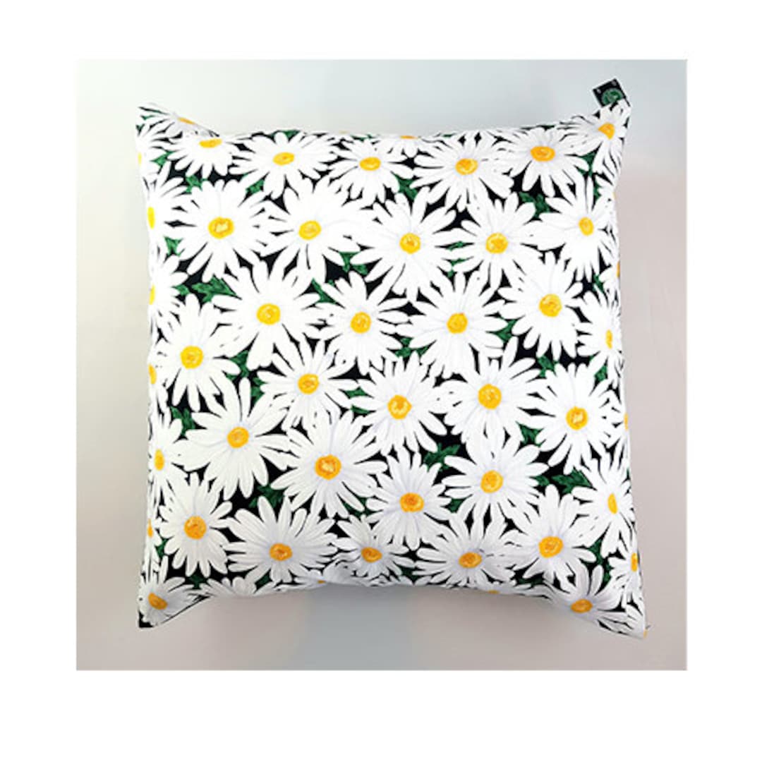 Beautiful Daisy Fabric Cushion Cover Fits 18" X 18" Decorative Case ...