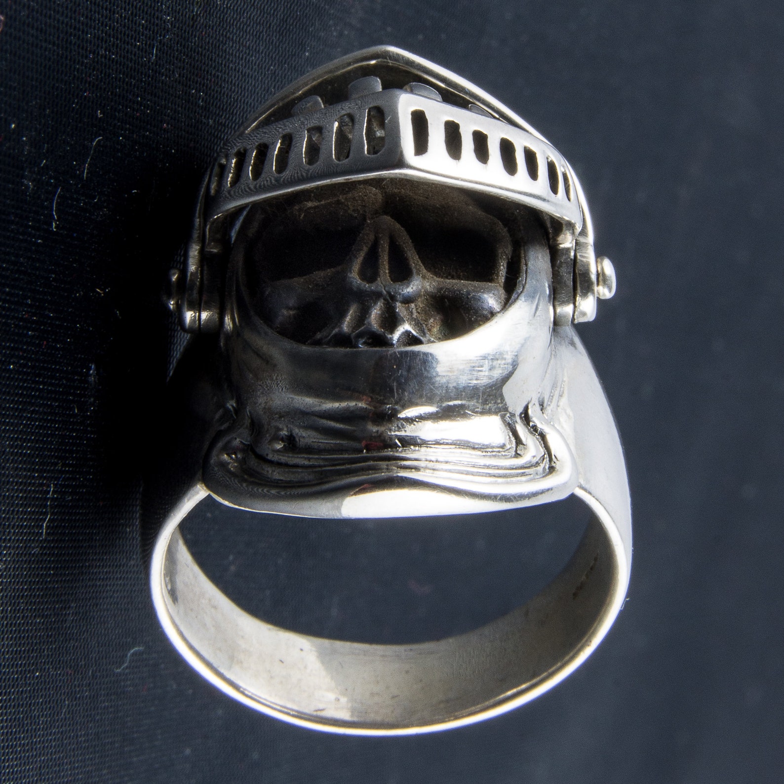 Knight Skull Ring .925 solid sterling silver Metal Biker | Etsy