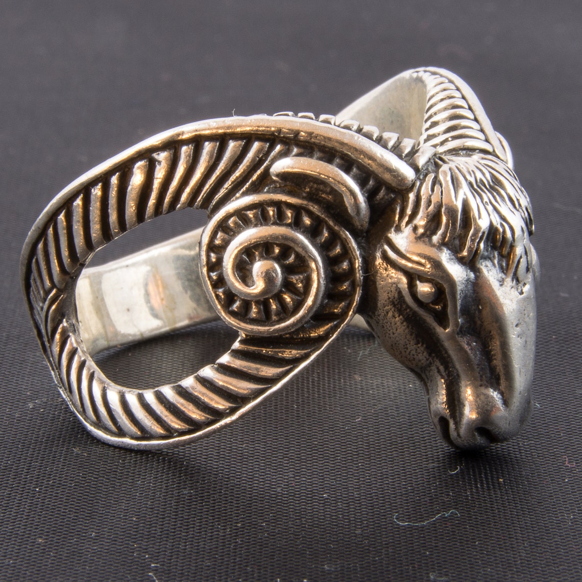 Rams Head Ring .925 Solid Sterling Silver Biker Rocker Aries - Etsy