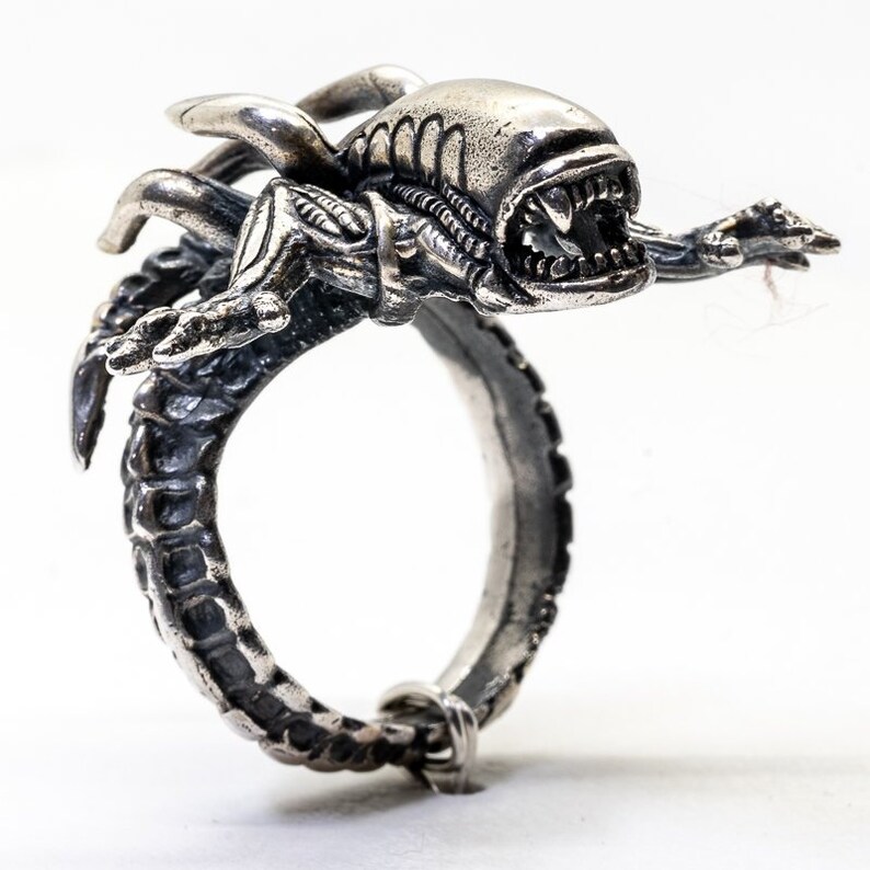 Alien Ring .925 Solid Sterling Silver Band Metal Biker Venom - Etsy