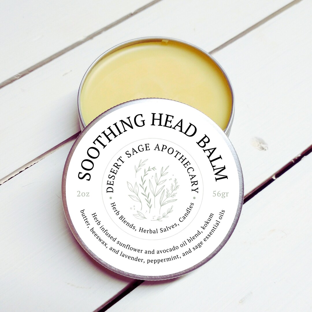 Soothing Head Balm, Willow Bark, Lemon Balm, Valerian Root, Herbal ...
