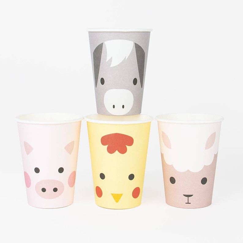 Mini Farm Cups (8 Ct., 4 Designs) - Etsy