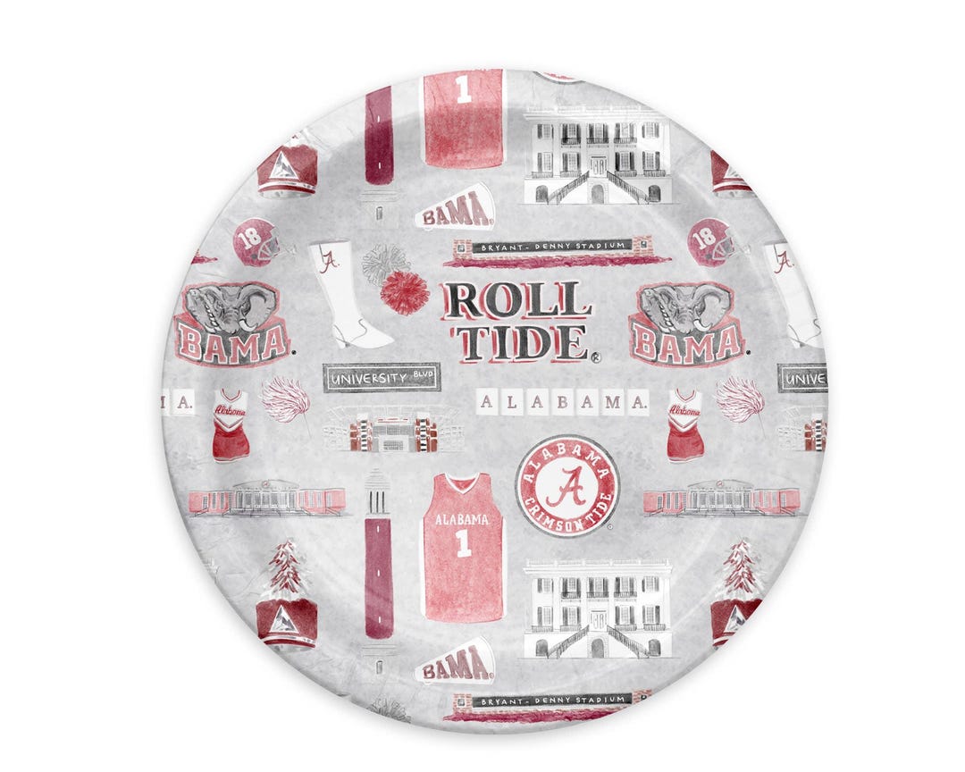 The University of Alabama Paper Plates 10 Pack - Etsy