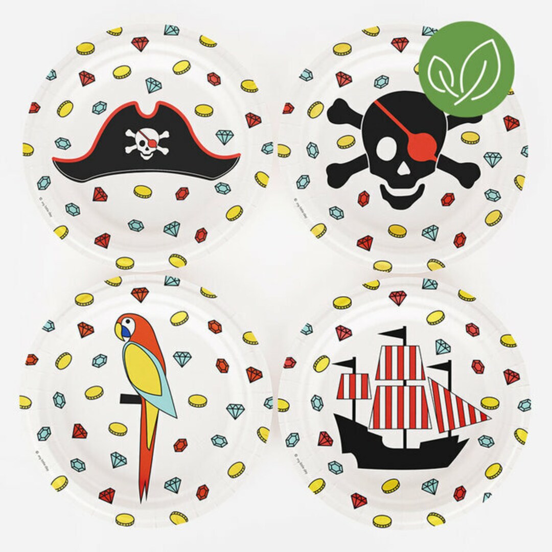 Pirate Plates 8ct. - Etsy