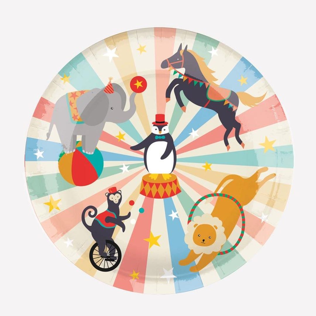 Circus Party Plates (8ct.) - Etsy