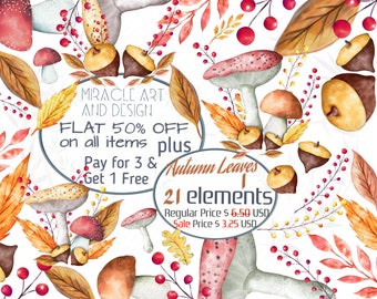 Fall leaves clipart | Etsy