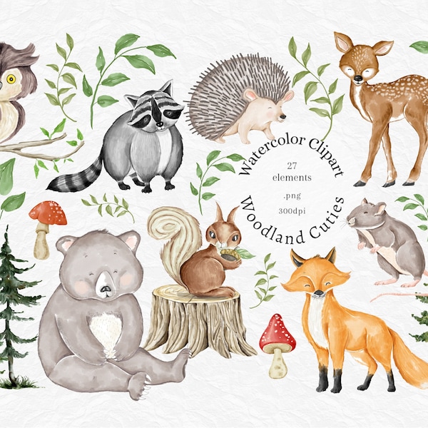 Woodland Clip Art - Etsy