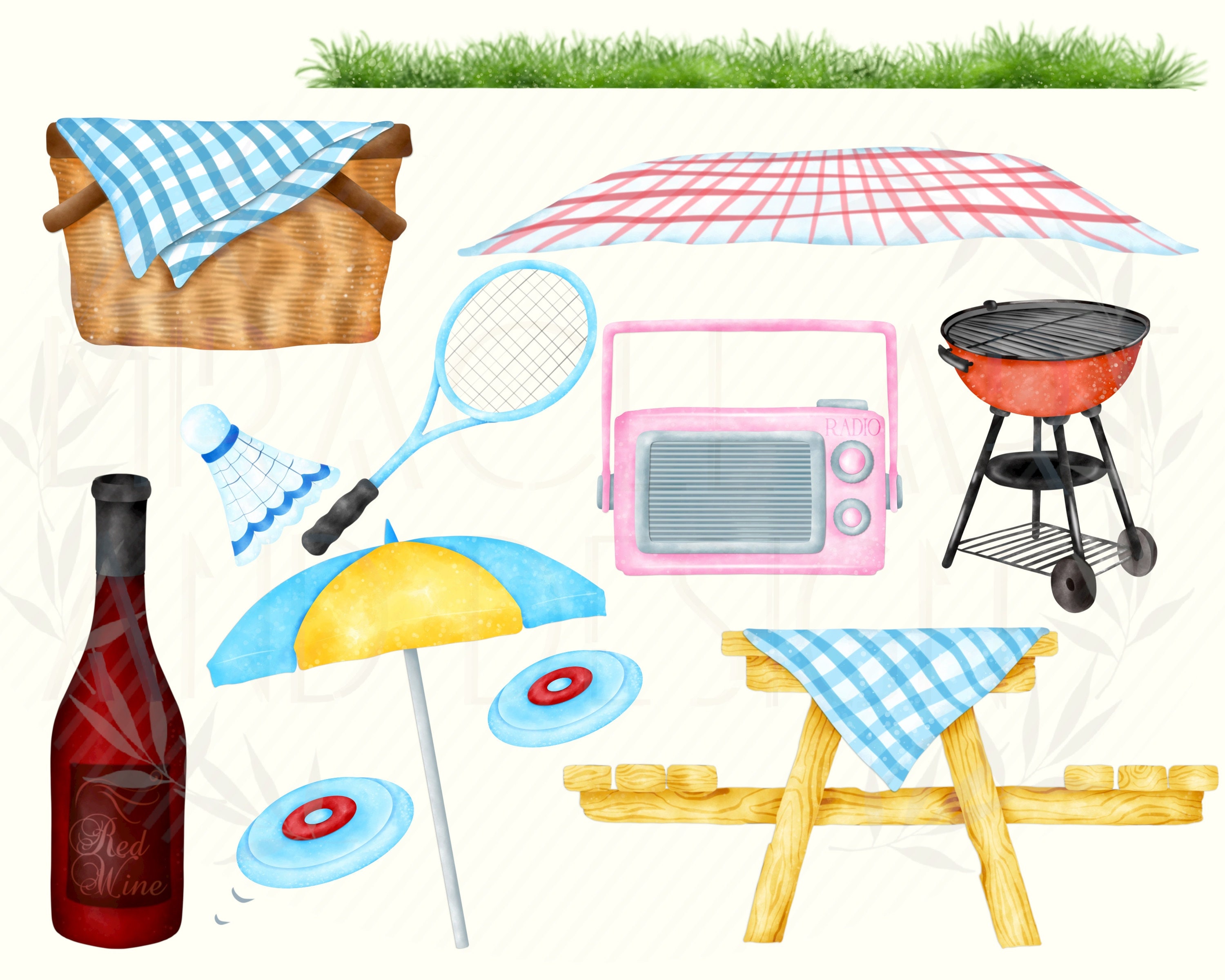 Summer Picnic Table Clip Art