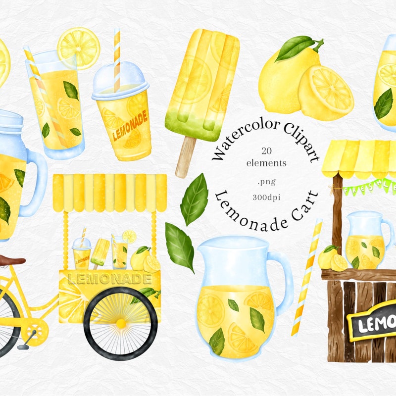 Lemonade Clipart - Etsy