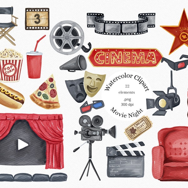 Movie Clipart - Etsy