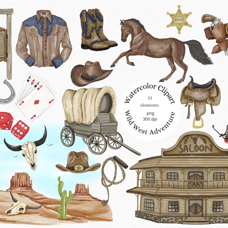 Cowboy Clipart - Etsy