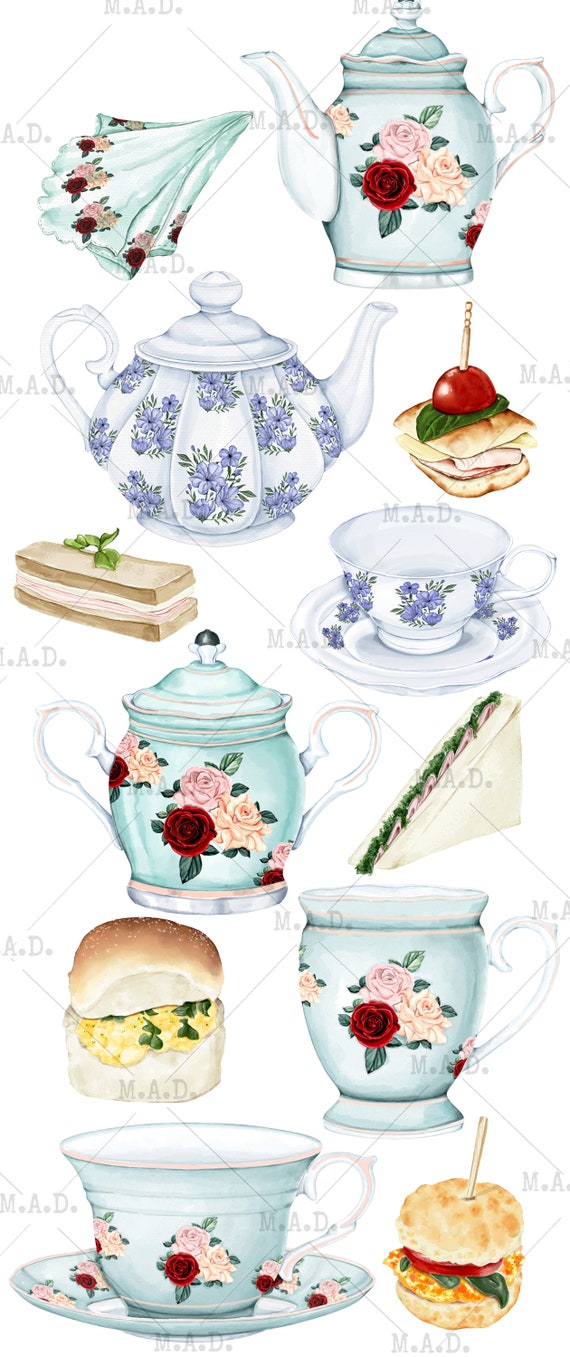 Vintage Tea Party Clip Art