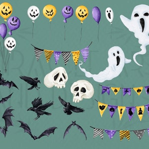 Watercolor Halloween Clipart Spooky Hand Drawn Halloween PNG - Etsy UK