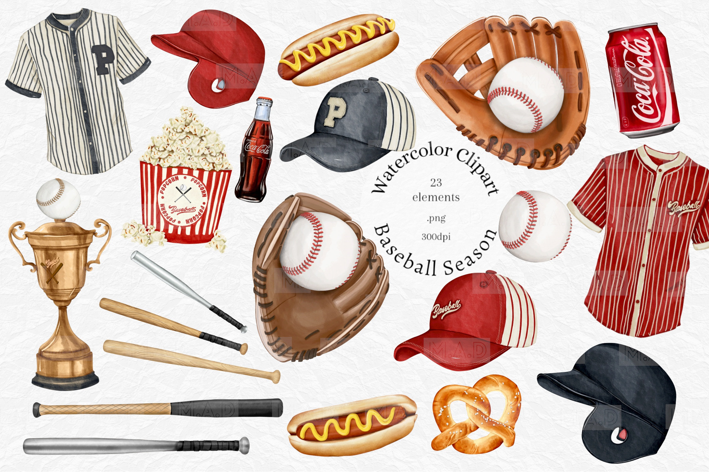 Baseball Clipart Watercolor Baseball Clip Art Ball Gloves - Etsy