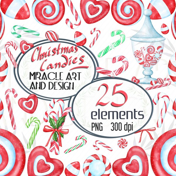 Candy Cane Clipart - Etsy