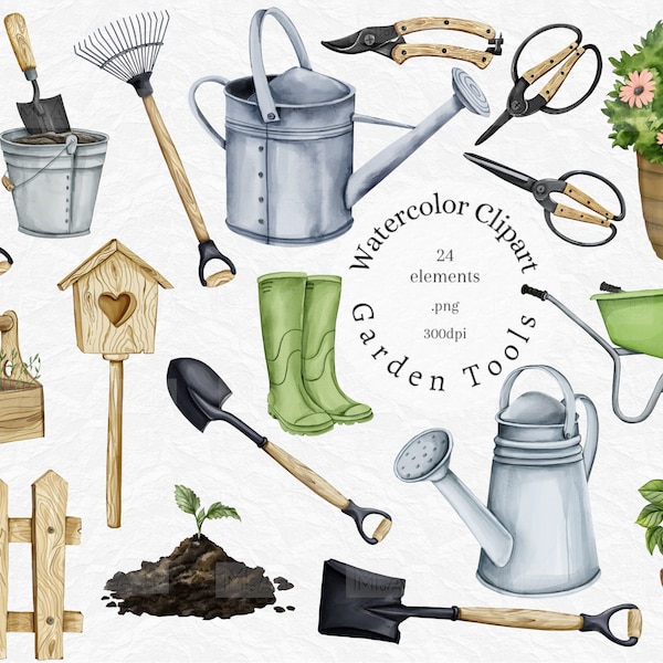 Gardening Clipart - Etsy
