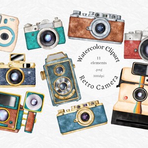 Retro Camera Clip Art Watercolor Vintage Clipart - Etsy
