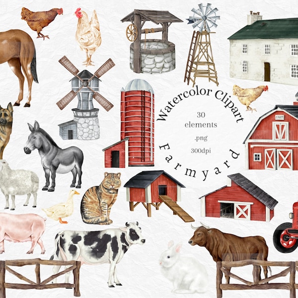 Barnyard Clip Art - Etsy