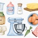 Watercolor Baking Clipart Baking Supplies Clipart Bakery - Etsy