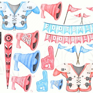 American Football Clipart, Watercolor Foot Ball, Soccer, Rugby Clipart ...