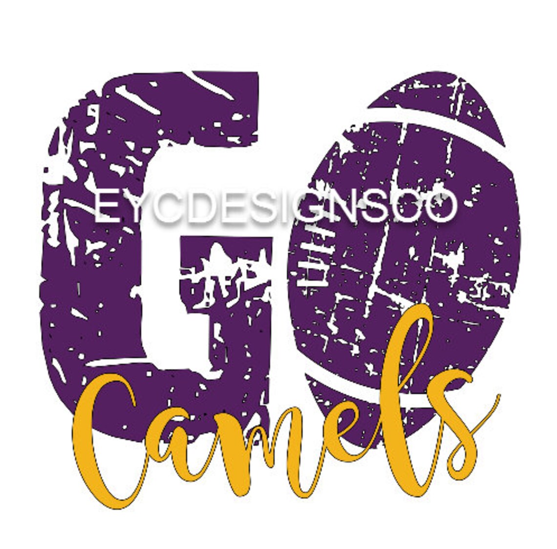 GO Football Distressed Logo Digital Download SVG PNG Silhouette Cricut ...