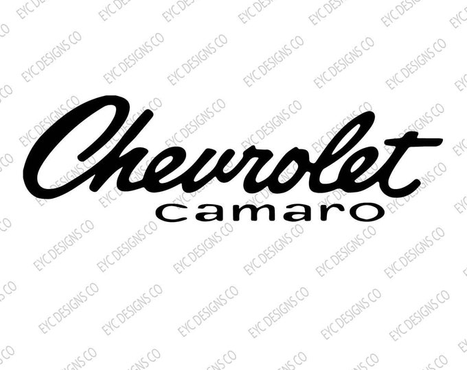 Chevrolet Camaro Logo Vintage 1967 Cursive Chevrolet SVG Silhouette ...