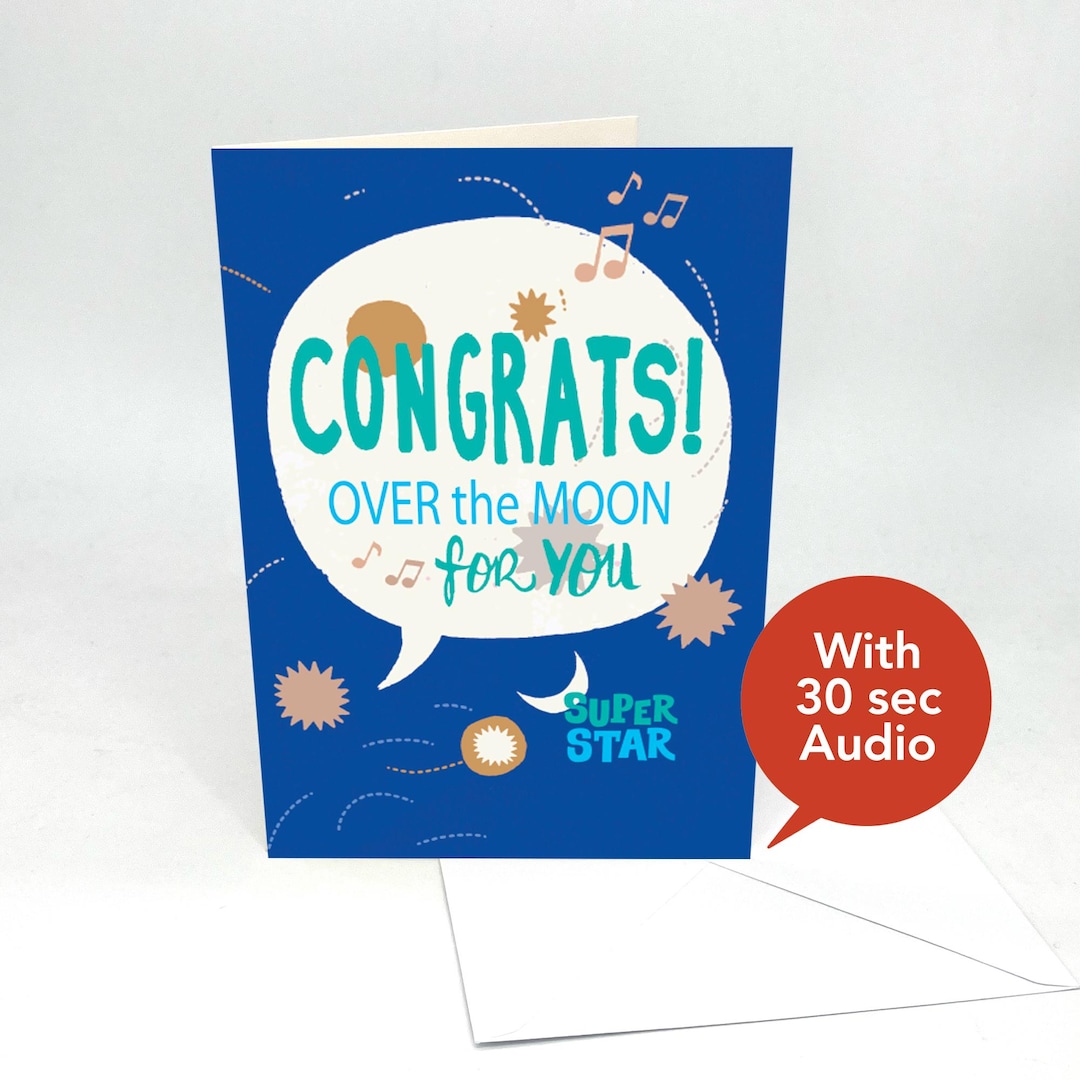 Recordable Congratulations Audio Cards - Congrats! Over the Moon for ...