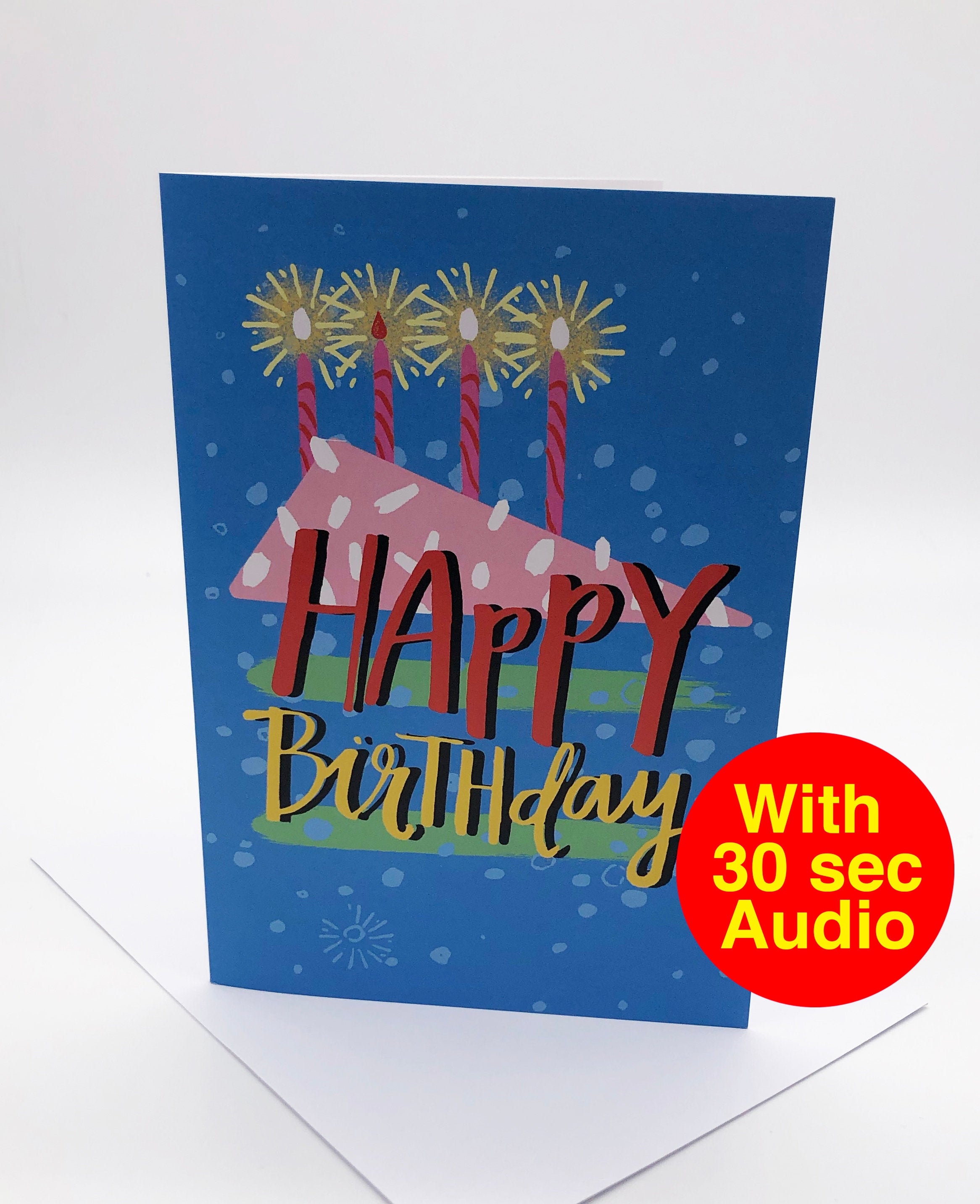 Recordable Audio Birthday Cards - Cake - AB2201 - With 30 second Audio