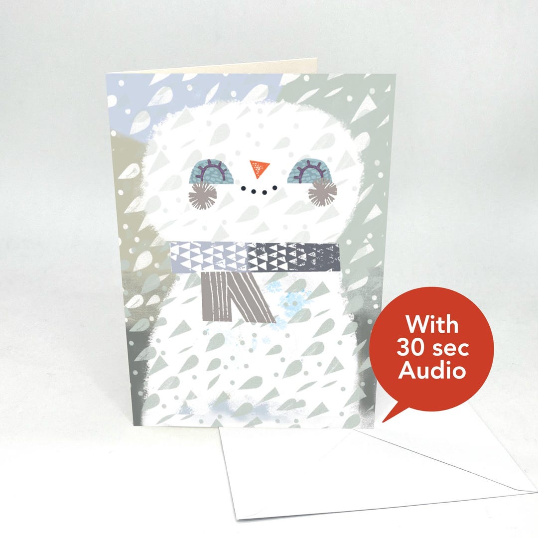 Recordable Audio Christmas Cards Christmas Snowman With 30 Second Audio ...