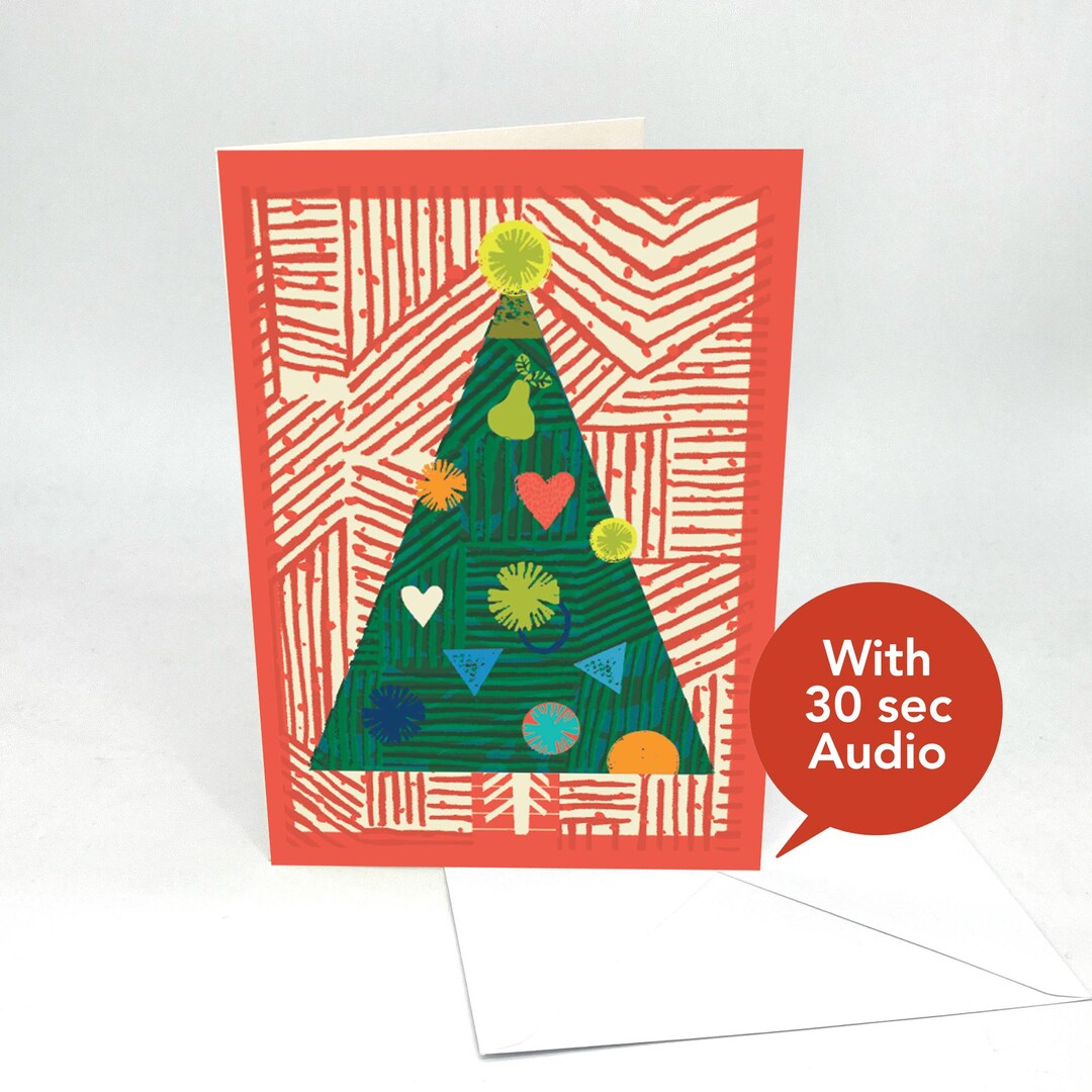 Recordable Music Audio Christmas Cards Christmas Tree With 30 Second ...
