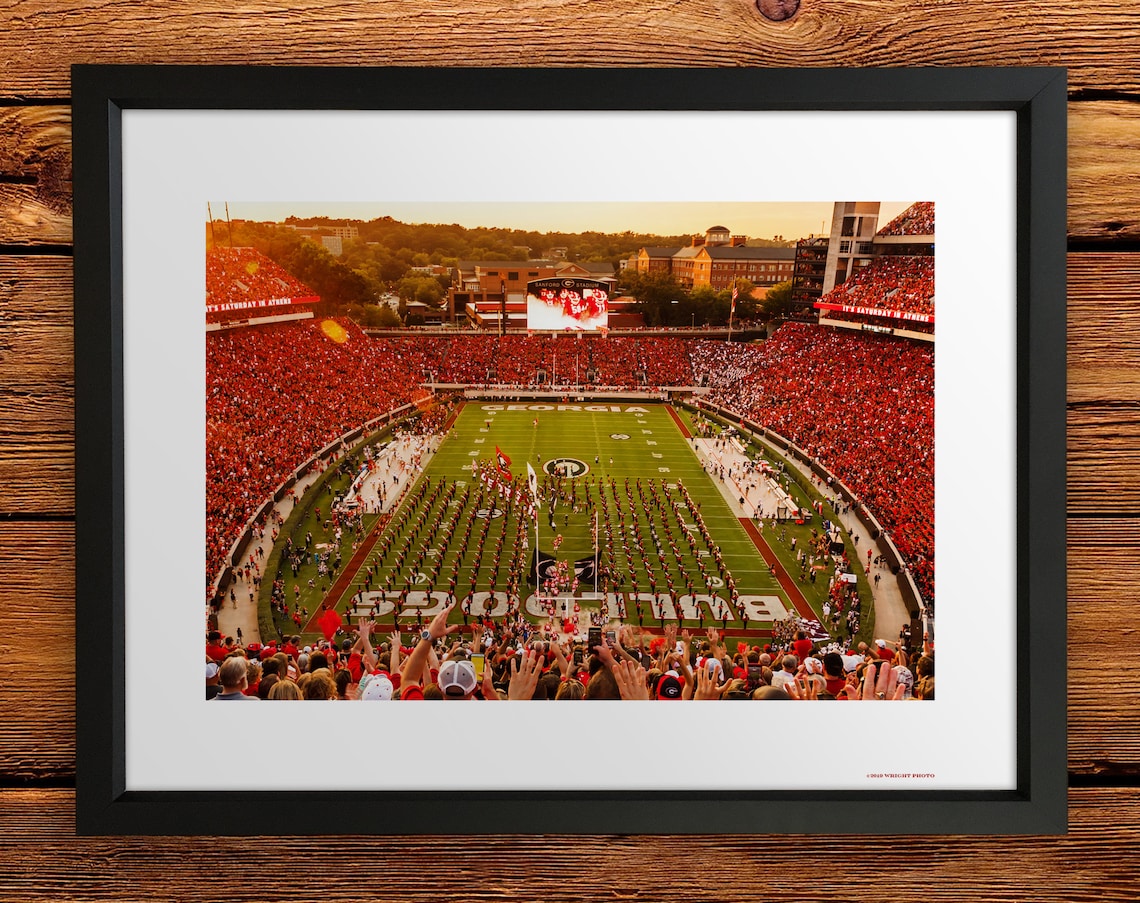 UGA: Georgia Bulldogs Sanford Stadium Saturday in Athens Art - Etsy