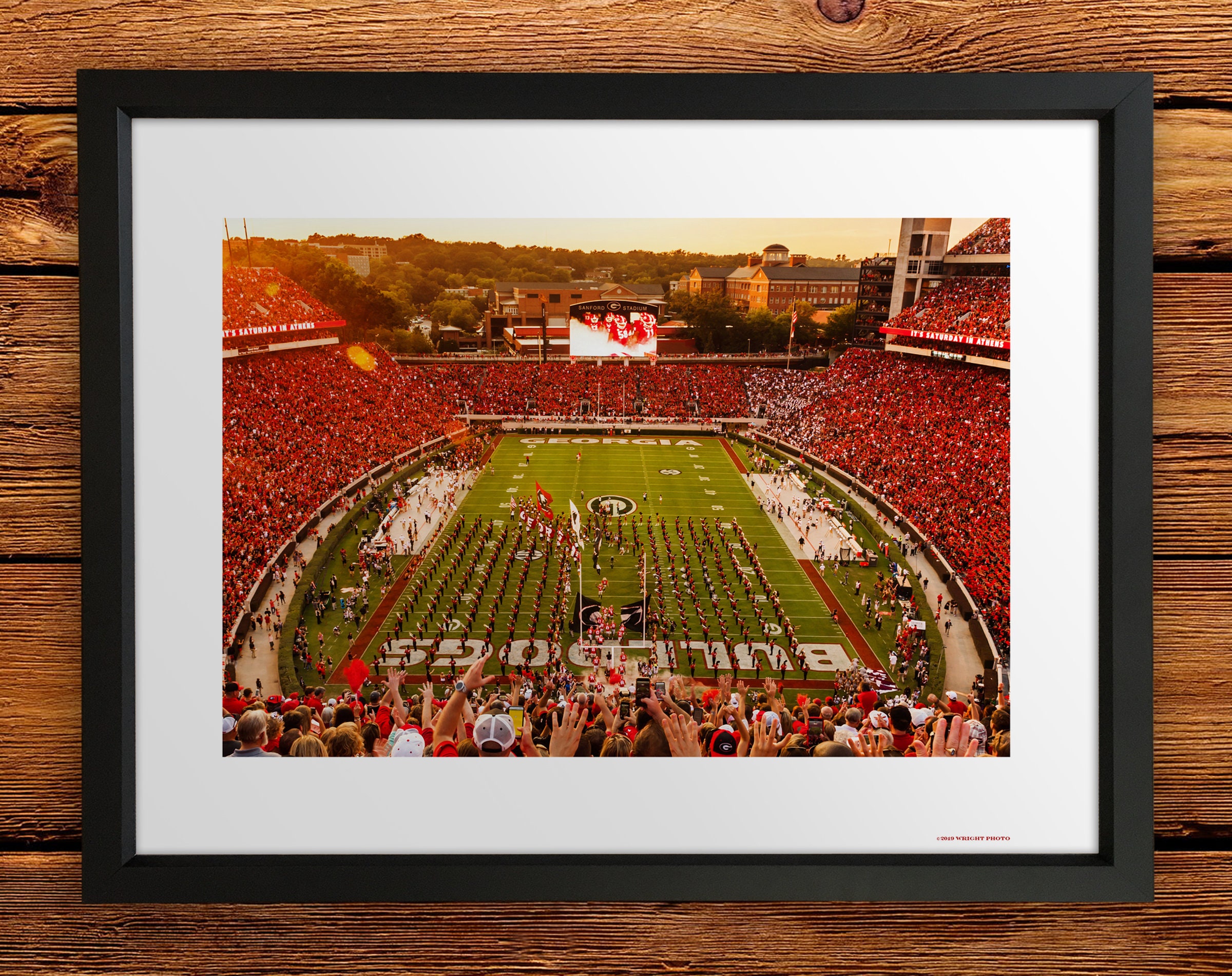 UGA: Georgia Bulldogs Sanford Stadium Saturday in Athens Art | Etsy